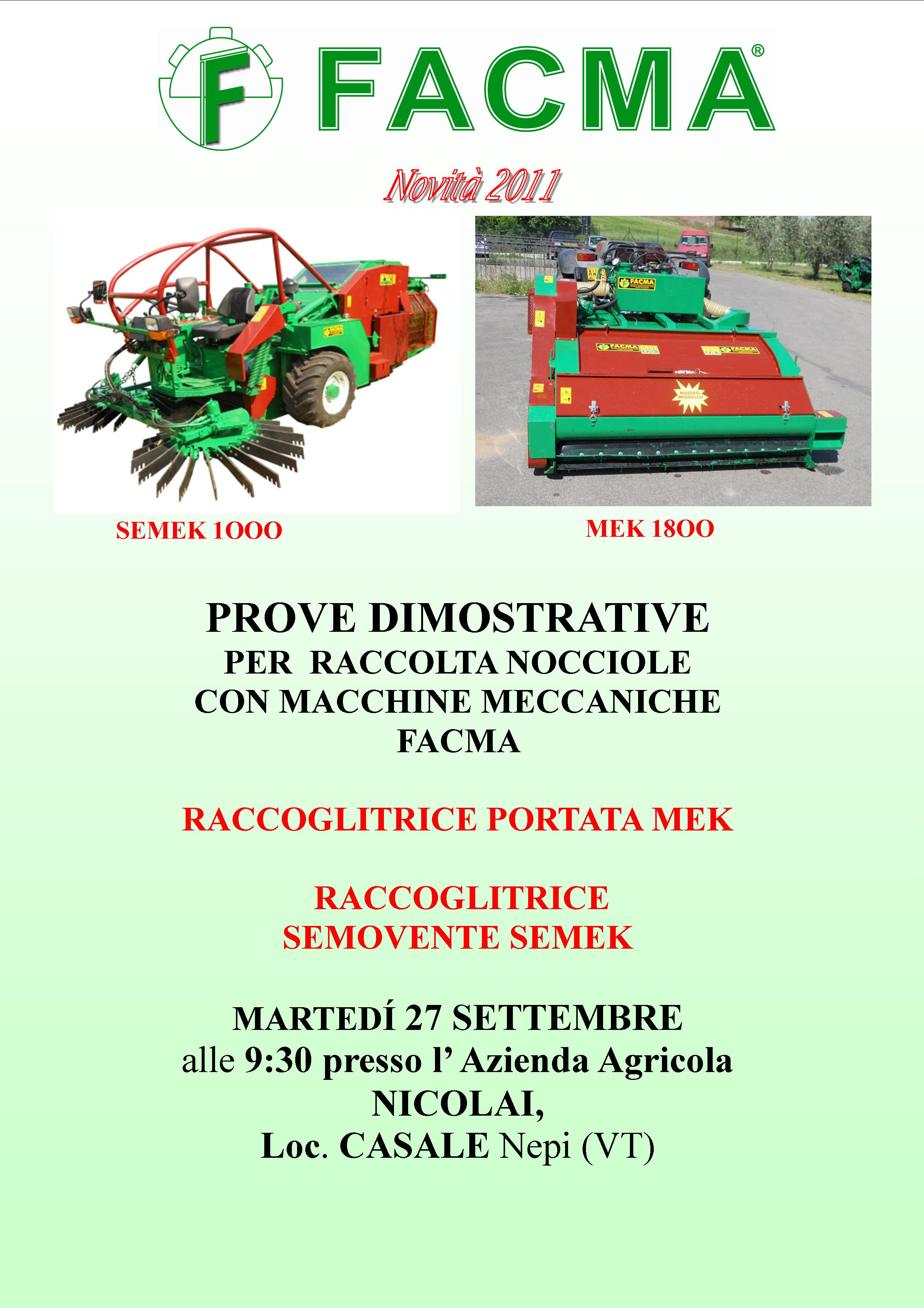 Prova dimostrativa SEMEK1000 e MEK1800 - VT | Facma - Costruzione ...